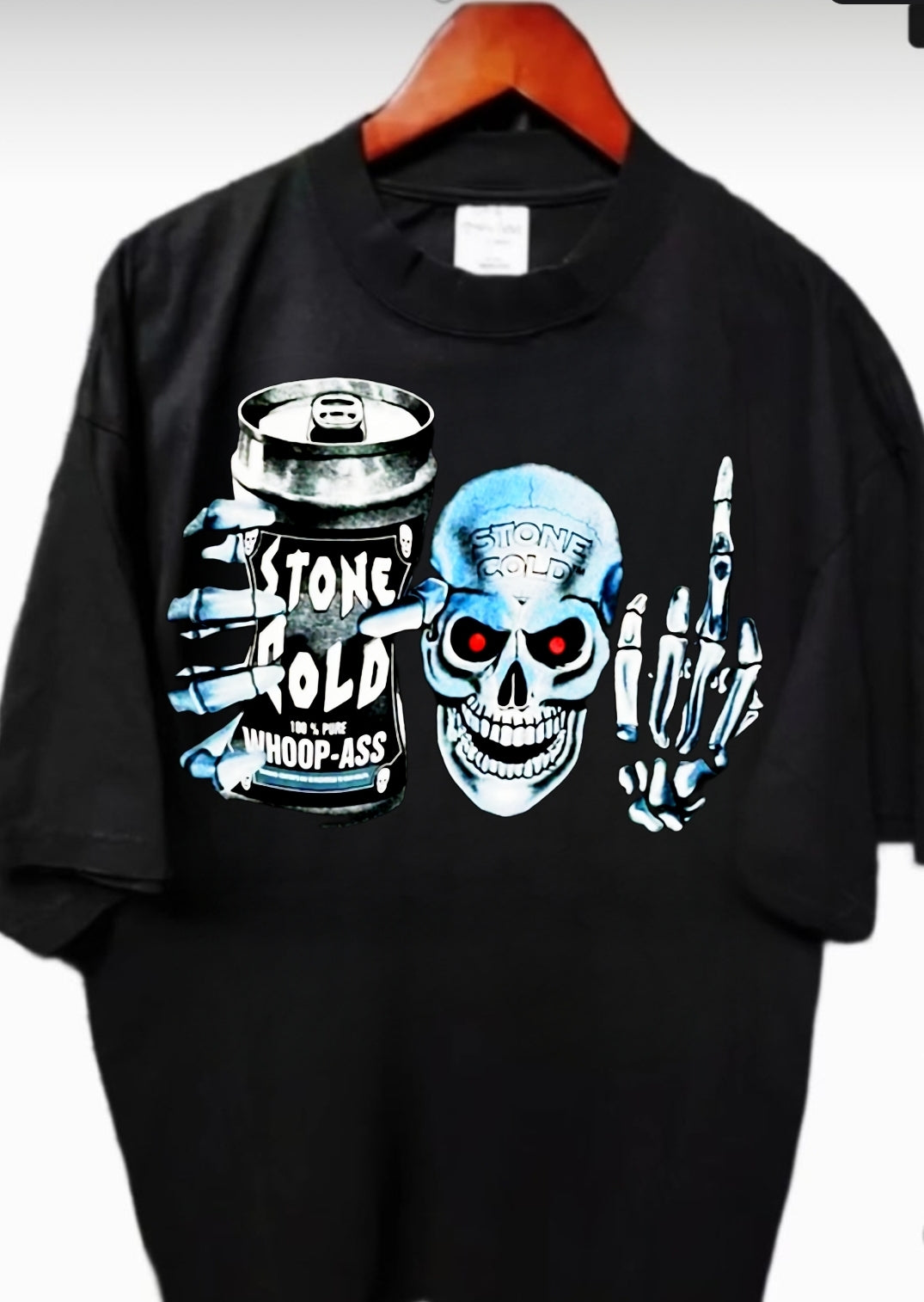 STONE COLD WHOOP ASS ON SHAKA HEAVYWEIGHT GARMET DYED T SHIRT – JG_PRINTS